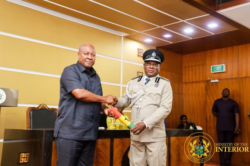 Mahama Hails Police Crime-Fighting Gains, Promises More Logistics Support