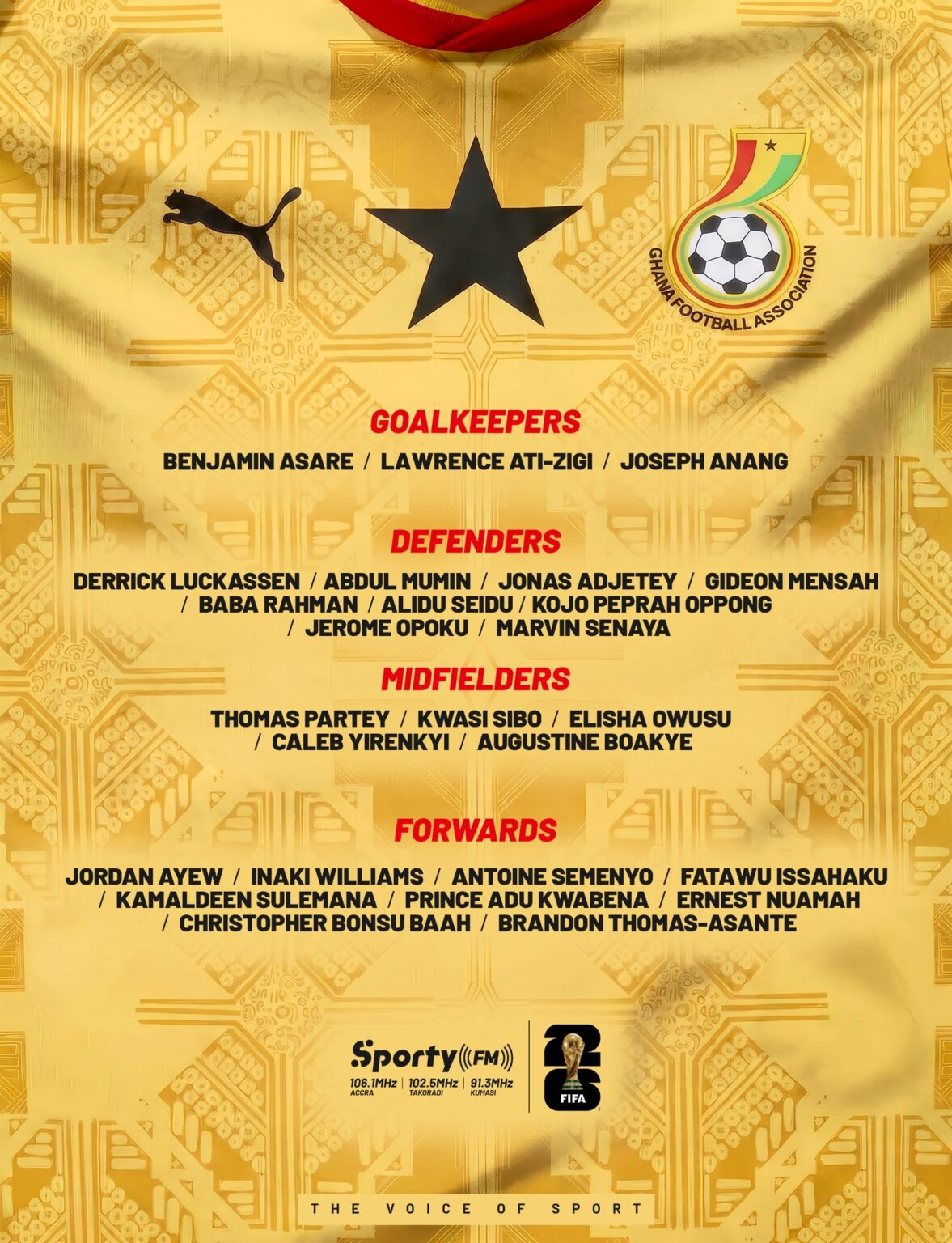 Carlos Queiroz Names Final Ghana World Cup Squad as Two Goalkeepers ...