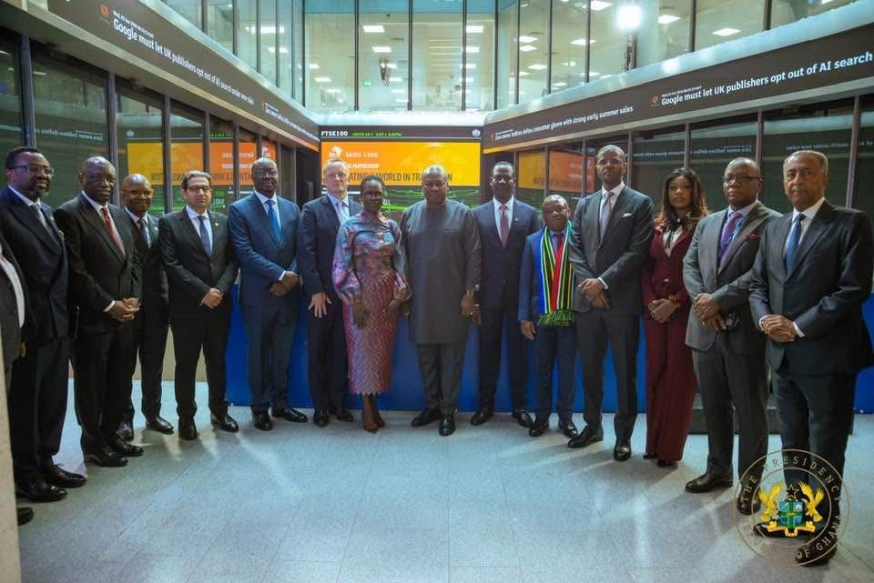 Mahama Rings London Bell, Woos Global Investors to GSE